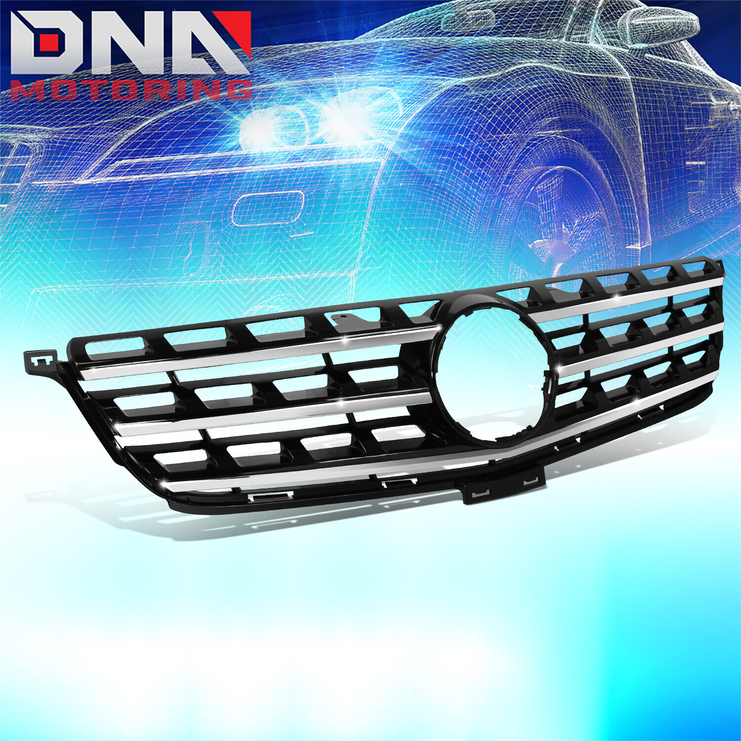 For 2012-2015 Benz ML350/ML550/ML63 AMG Horizontal Slats+Badge Slot ...