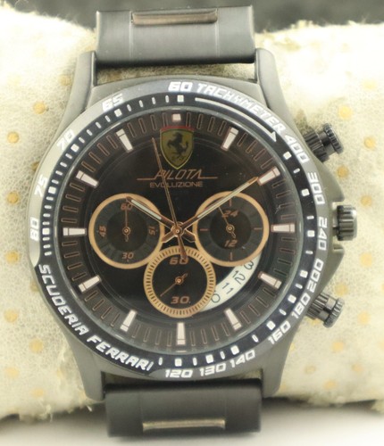 Casual Ferrari Chronograph Quartz Men Watch Stainless Steel Band Keep ...