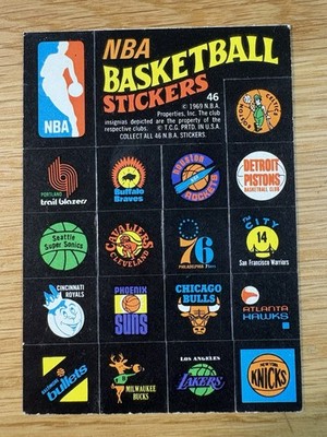 NBA Basketball Stickers 1969 Topps NBA Stickers | Lakers, Celtics ...