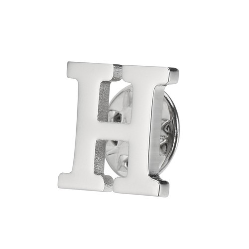 Letter Lapel Pins, Initial Alphabet Collar Pins, Silver Tone, Letter H ...