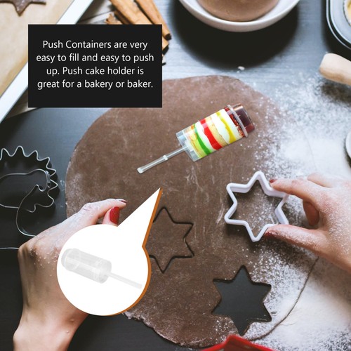 20 Pcs Push up Containers Round Cake Cup Holder Cylinder Pop Mold ...