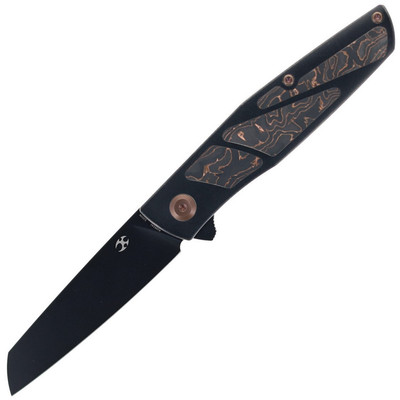 Kansept Knives Cru Framelock Titanium & Copper CF Folding S35VN Knife ...