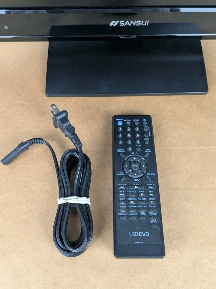 Sansui SLEDVD226 22” LED-LCD TV w/ Side DVD Player and Remote - Working ...
