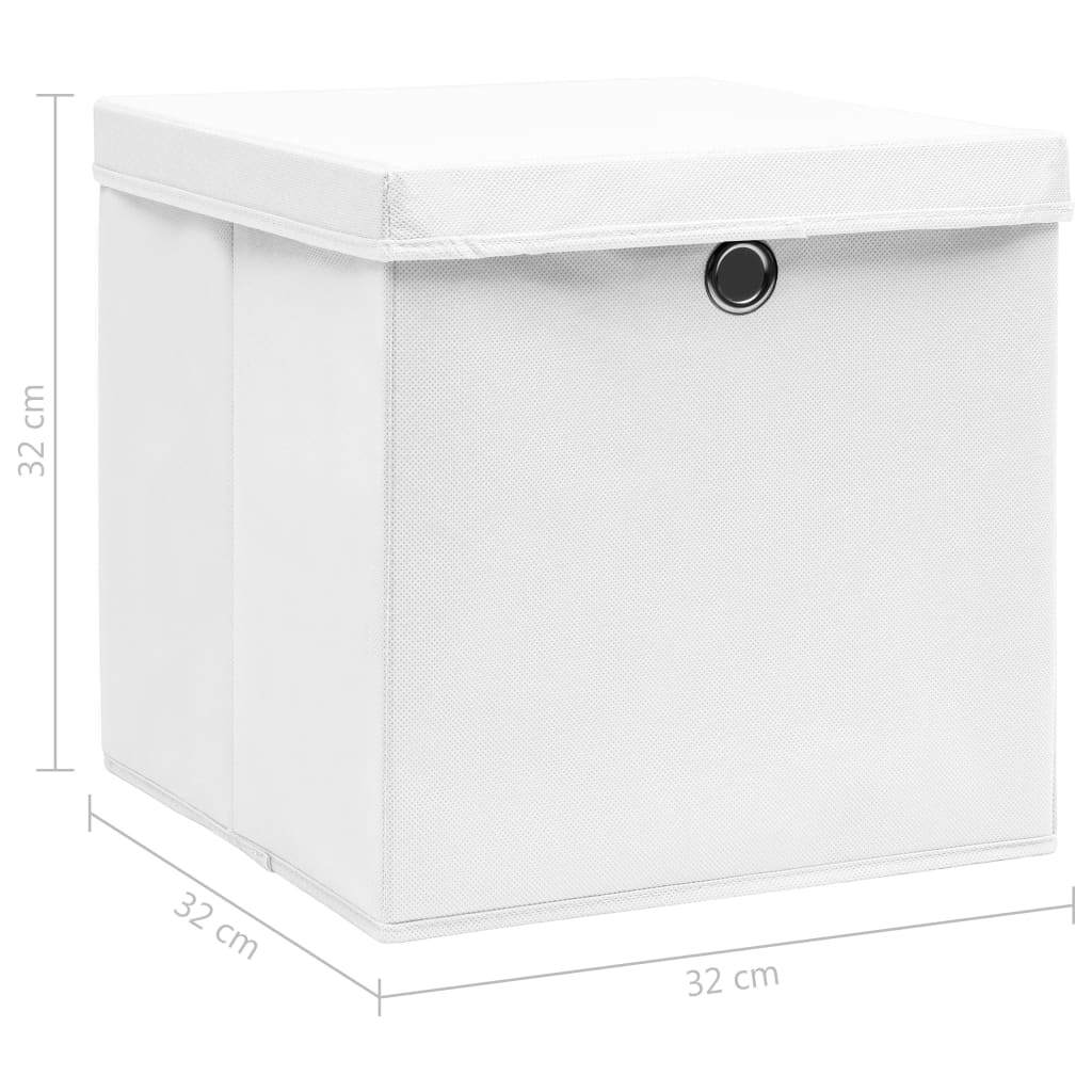 Storage Boxes with Lids 10 pcs White 32x32x32 cm Fabric vidaXL | eBay UK