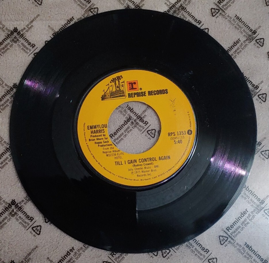 Emmylou Harris One Of These Days / Till I Gain Control Again 45 RPM ...