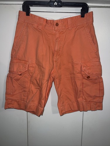 Polo Ralph Lauren Men's Size 32 Cargo Shorts Orange Flat Front Utility ...