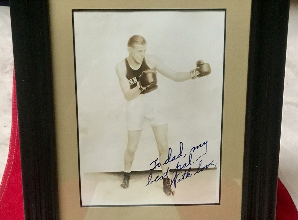 Vintage 1930s Penn State Univ Boxing Photograph Boxer Signed 'To Dad ...