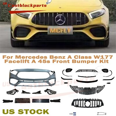 Front Bumper Body Kit For Mercedes Benz A Class A180 A300 W177 To A45S ...