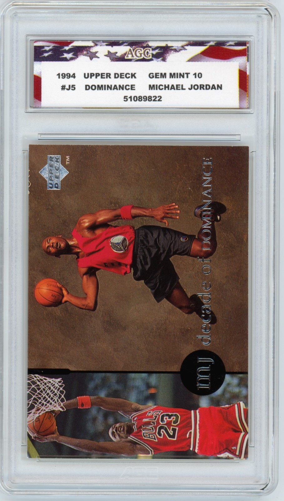 1994 Upper Deck #J5 Michael Jordan Decade of Dominance AGC 10 Gem Mint ...
