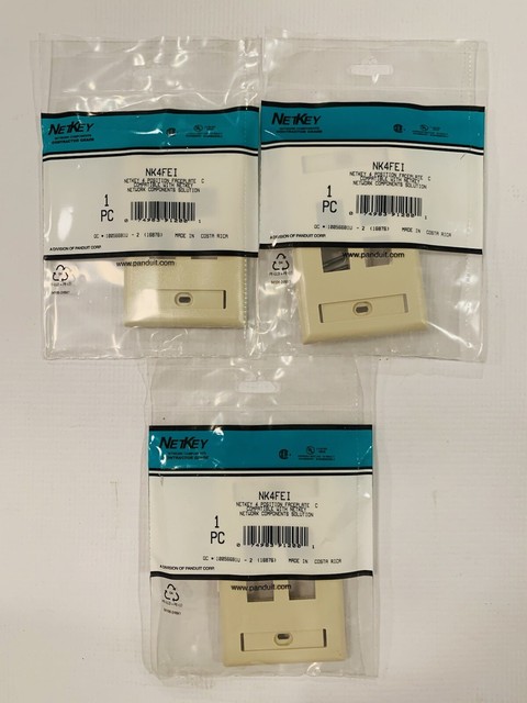 Panduit NK4FWHY NETKEY 4 Position Faceplate C Color White for sale ...