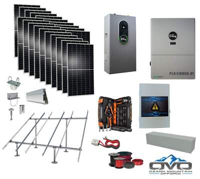 10KW Complete Offgrid Solar Kit + EG4 FlexBOSS21 + 14.3KW 48V EG4 ...
