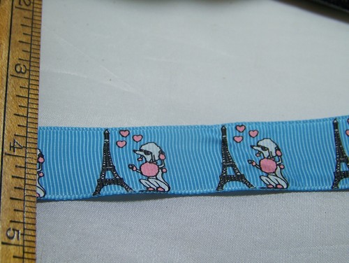 NOS Grosgrain Ribbon 7/8" PARIS POODLE EIFFLE TOWER Blue | eBay