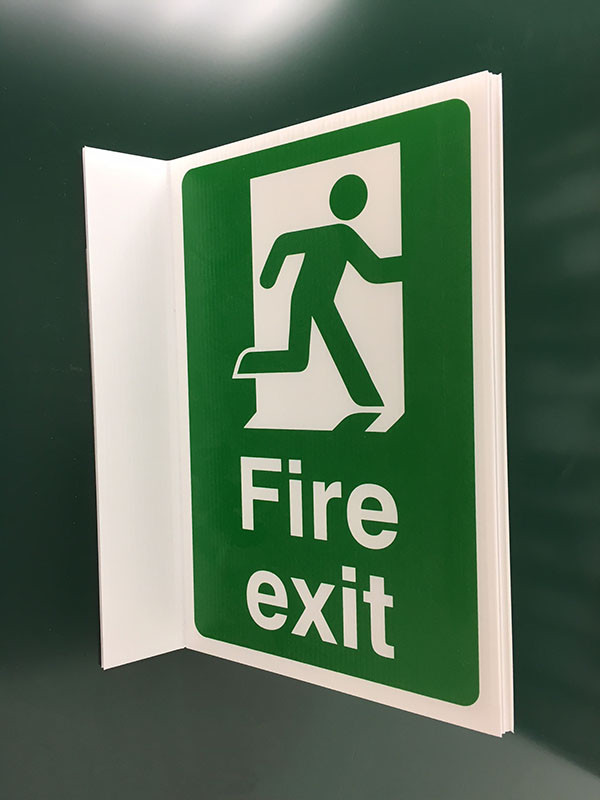 Fire Exit Logo Exit Signs With Tactile Text And Braille On Brushed