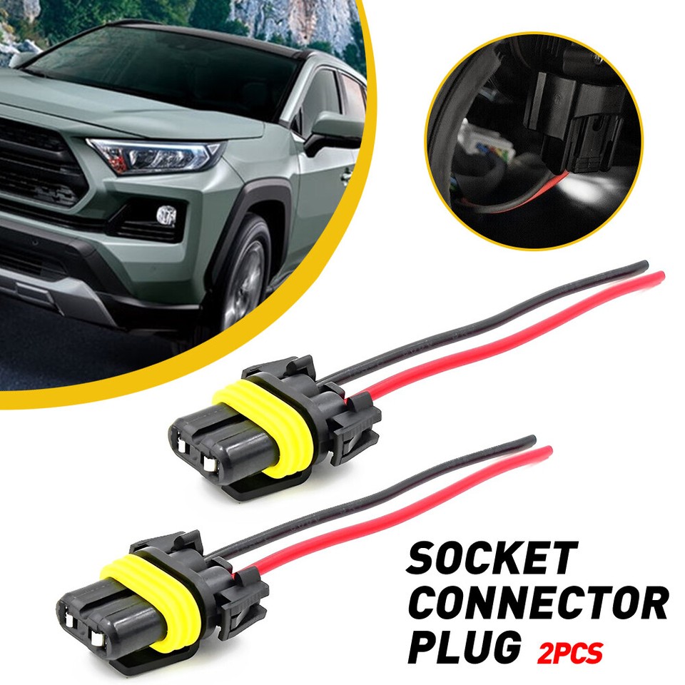 US Location H9 H11 H8 Female Adapter HID Socket Connector Plug Wire ...