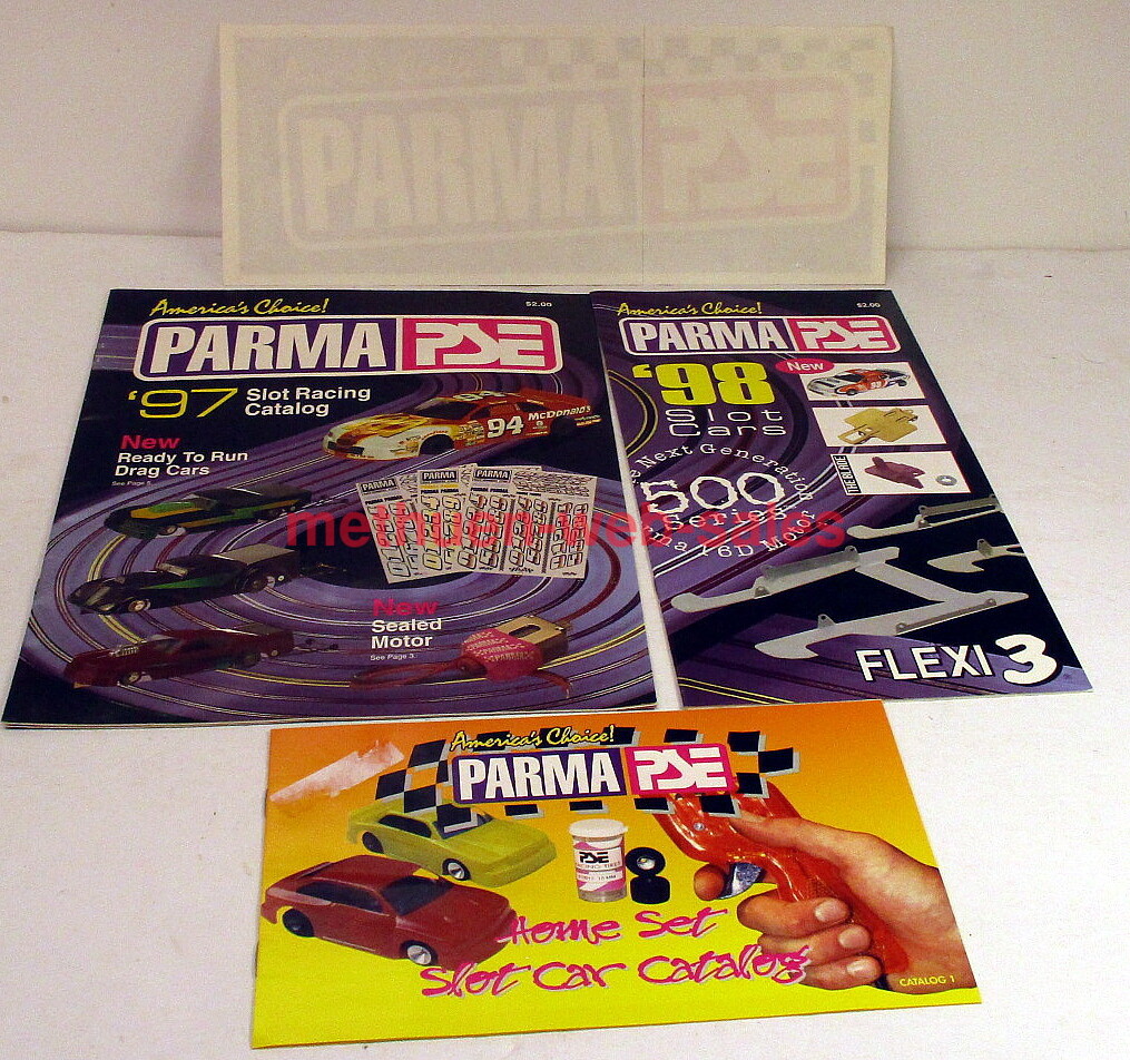 Parma/PSE~1:32~Slot Car Catalogs~1997&1998~Window Cling~1999 Home Sets ...