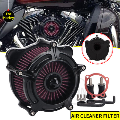 Black Air Cleaner Intake Filter Kit For Harley Dyna Street Fat Bob ...