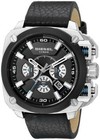 NEW DIESEL BAMF SILVER+BLACK TONE,BLACK LEATHER BAND,CHRONO,WATCH ...