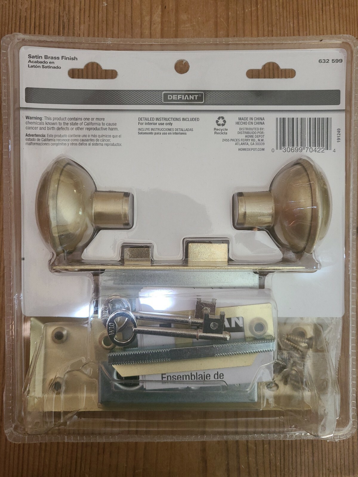 Defiant 2 In. Satin Brass Victorian Door Knob Mortise Lock Set 70422 ...