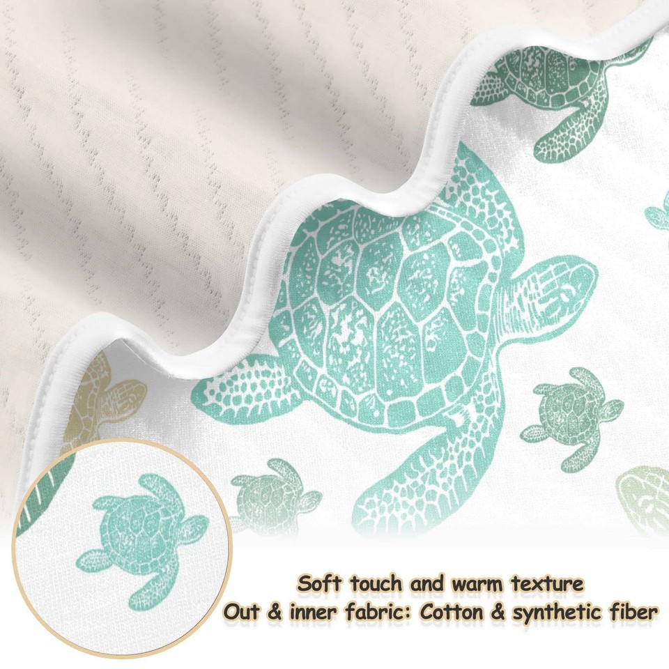 Aqua Turtle Sea Kids Baby Blankets Unisex Newborn,Super Soft Comfy ...