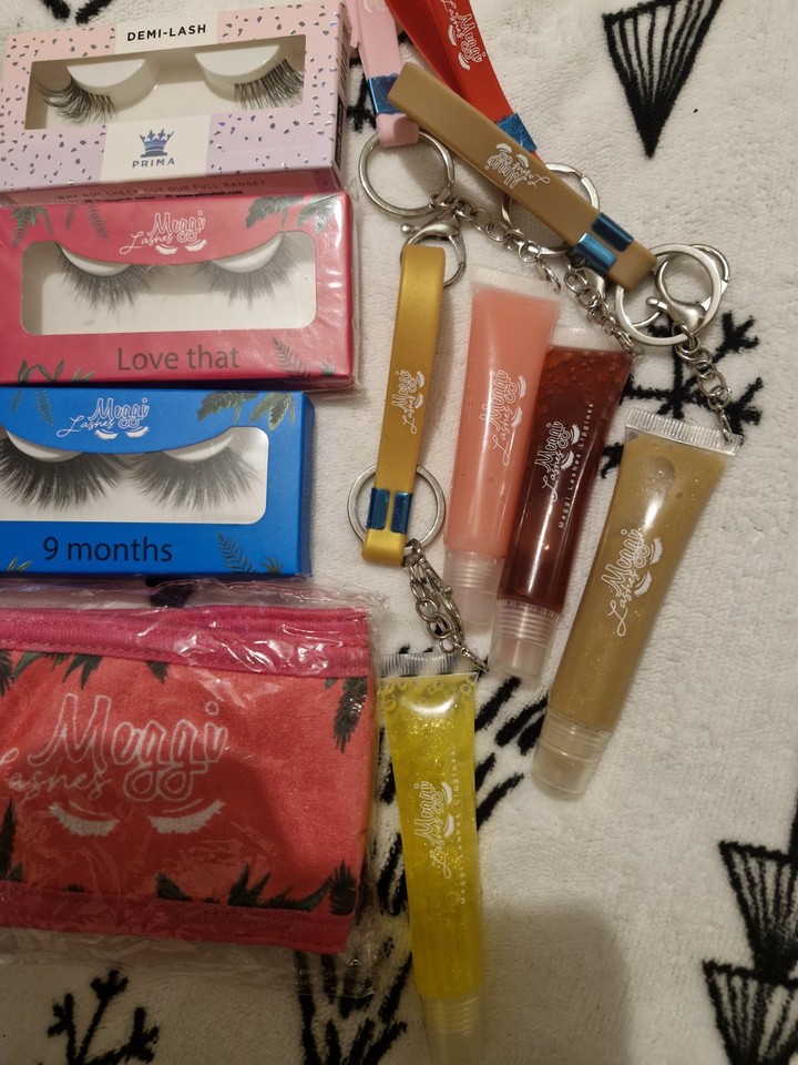 Meggi Lashes False Eye Lash x 6, Lipgloss x 4, Headband New | eBay UK