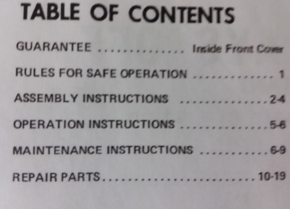 Sears Garden Tractor 3-Point Hitch 8 HP Roto-Spader Tiller Owner ...