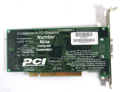 Video Card, Number Nine Computer Corp, PCB # PCOOEPSO-2, New | eBay