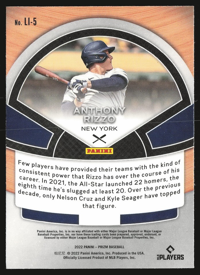 2022 Panini Prizm #LI-5 Anthony Rizzo Lumber Inc. | eBay