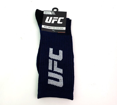 UFC Adult Mens Size 6-12 Navy Blue Gray Crew Socks 1 Pair | eBay