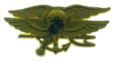 US Navy SEALS SEAL Team Trident USMC Logo JUMP WING GOLD PLATED Custom ...