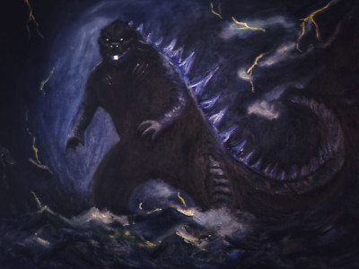 Godzilla, King of the Monsters - original oil painting - Kaiju Art Toho ...