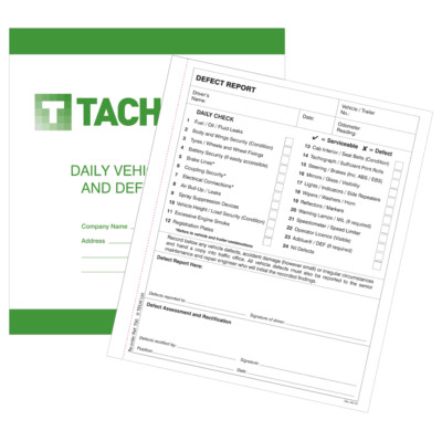 Tachodisc Daily Vehicle Check And Defect Book T50 | eBay UK