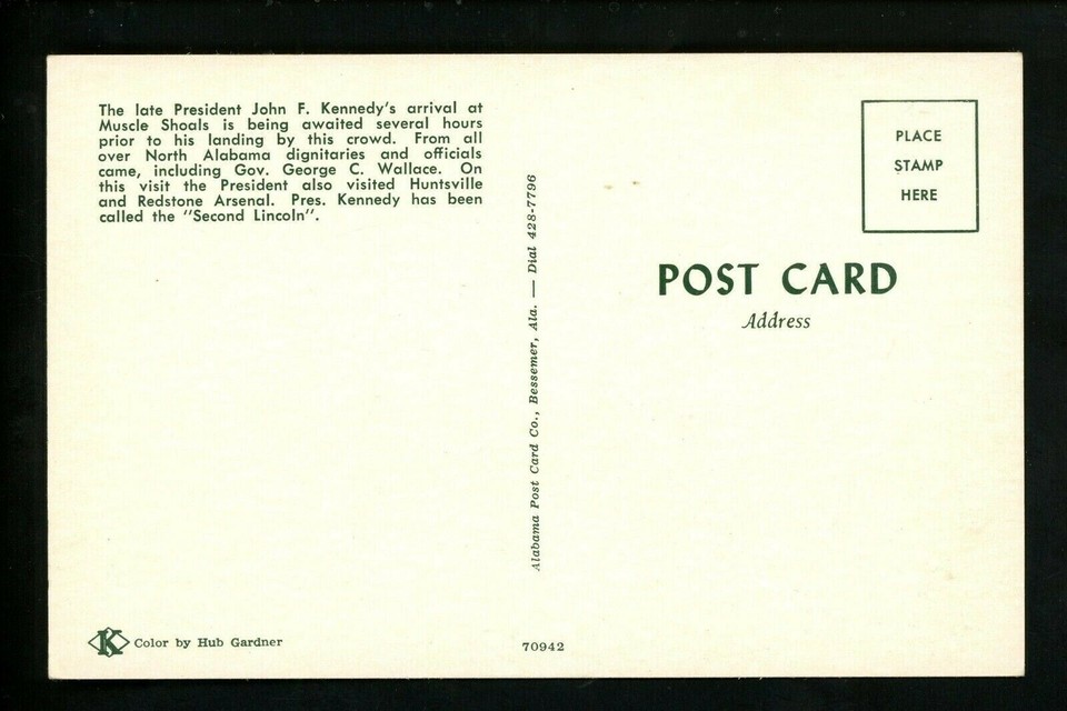 Presidential political Vintage postcard JFK John Kennedy at Muscle ...
