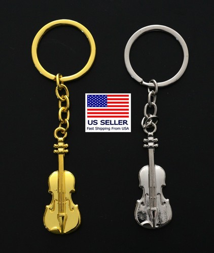 Pair of Violin or Viola Keychain, Gold & Silver, Perfect Music Gifts | eBay