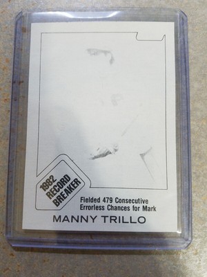 Manny Trillo Phillies 1983 TOPPS BLACK & WHITE TEST PROOF NO COLOR RARE ...