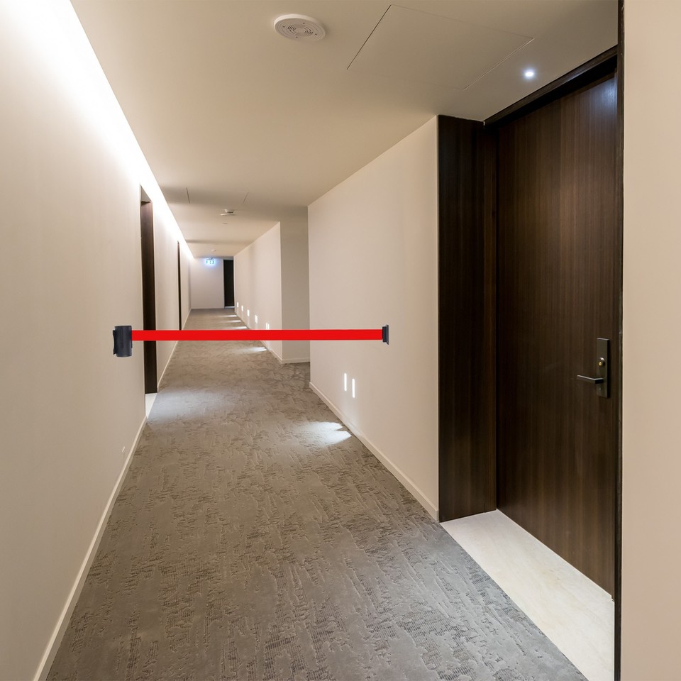 9.84 Feet Wall Mount Retractable Belt Barrier,Black/Red/White | eBay UK