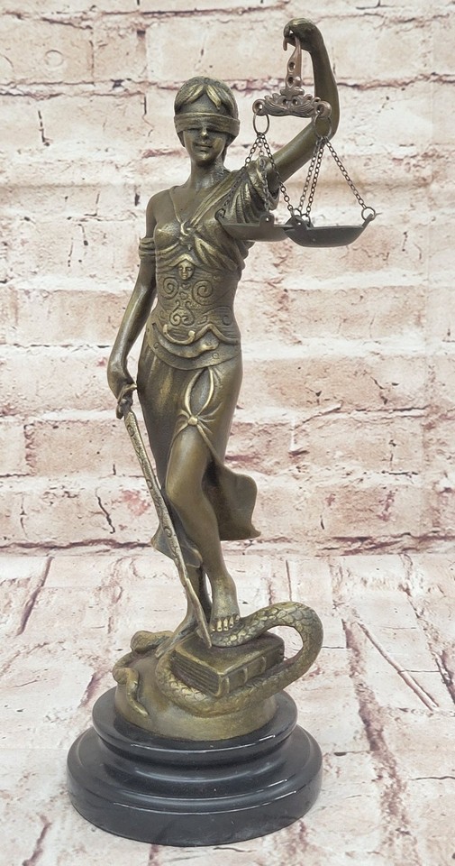 Greek Lady Blind Scale of Justice Bronze Statue 11" Law Lawyer Gift ...