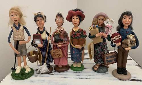 Melancholy Dollies by Sandy Harrison Folk Figurine Doll Set Of 6 House ...