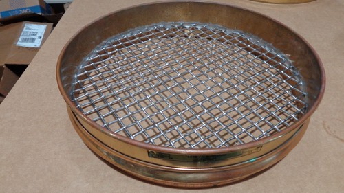DUAL TEST SIEVE 1/2" / 12.5 mm, Brass /Stainless, 12" Half Height ASTM ...