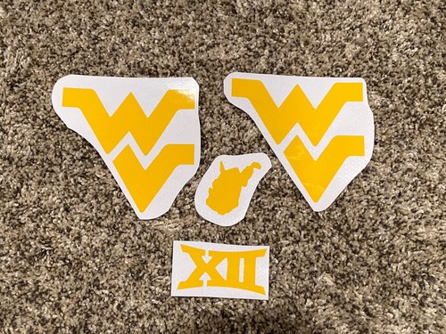 West Virginia Mountaineers Full Size FS Football Helmet Decals WV State ...