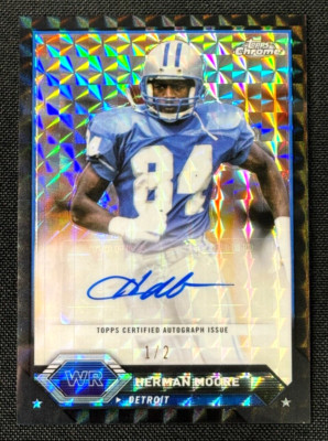Herman Moore 2024 Topps Chrome Composite Autograph Variation #/2 ...