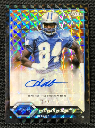 Herman Moore 2024 Topps Chrome Composite Autograph Variation #/2 ...