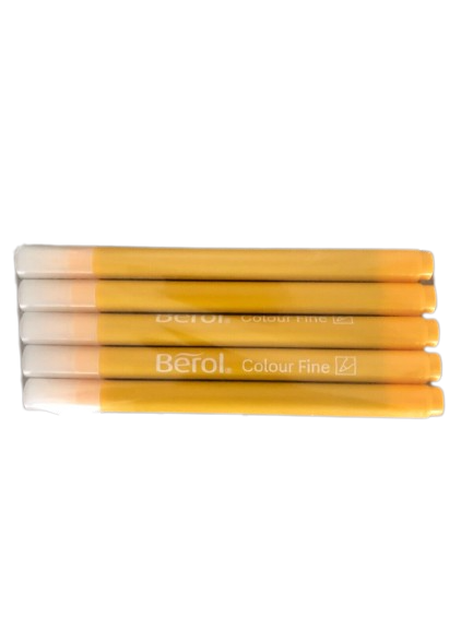 Set of 5 Berol Single Colour Broad & Fine Nib Washable Felt Tip Pens ...