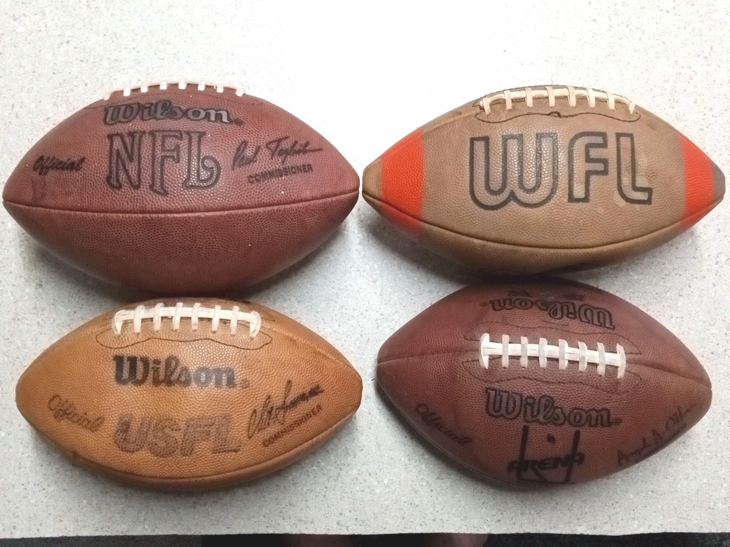 WFL, NFL, USFL, and Arena Football's Lot of 4 Official Football's | eBay