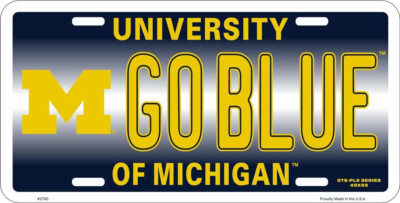 NCAA Officially Licensed Michigan Wolverines Vanity Aluminum License ...