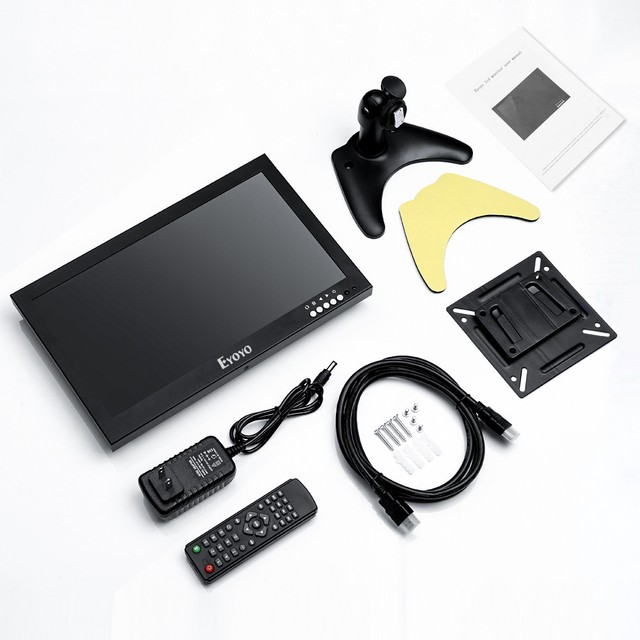 12" Inch IPS Monitor 1366x768 Video Audio VGA AV BN Input for PC ...