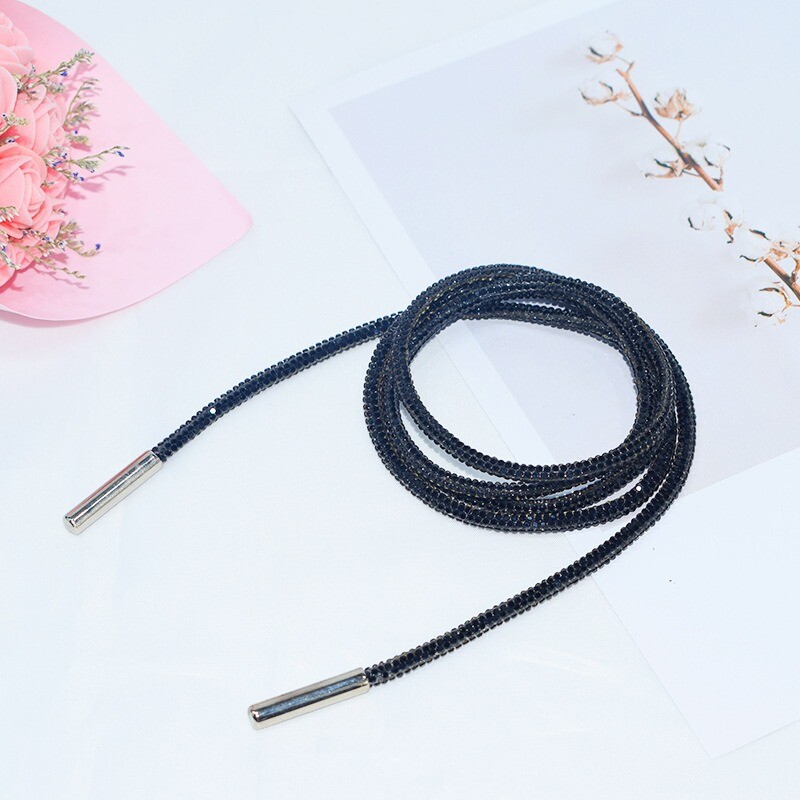 2pcs 4mm Glitter Rhinestone Shoe Laces Hoodie String Replacement ...