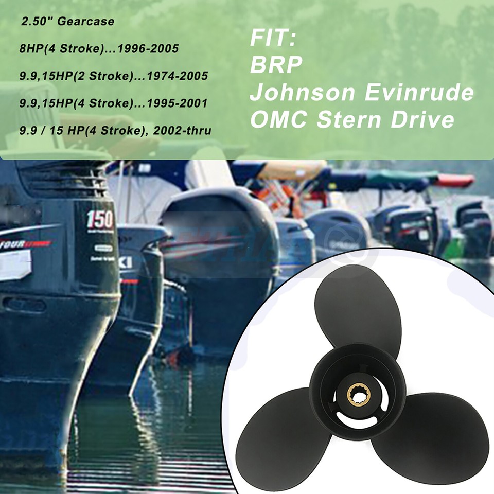 9 1/4x11 Aluminum Propeller For BRP Evinrude Johnson Engine 8-15HP 13 S ...