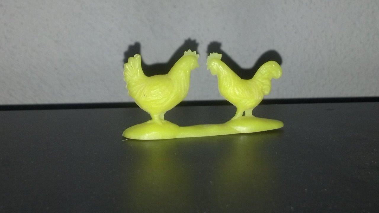 Processed Plastic Chicken and Rooster Combo. Yellow Plastic 1970s ...