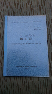 NVA VORSCHRIFT DV-41/75 INSTANDSETZUNG DES RICHTKREISES PAB 2a | eBay.de