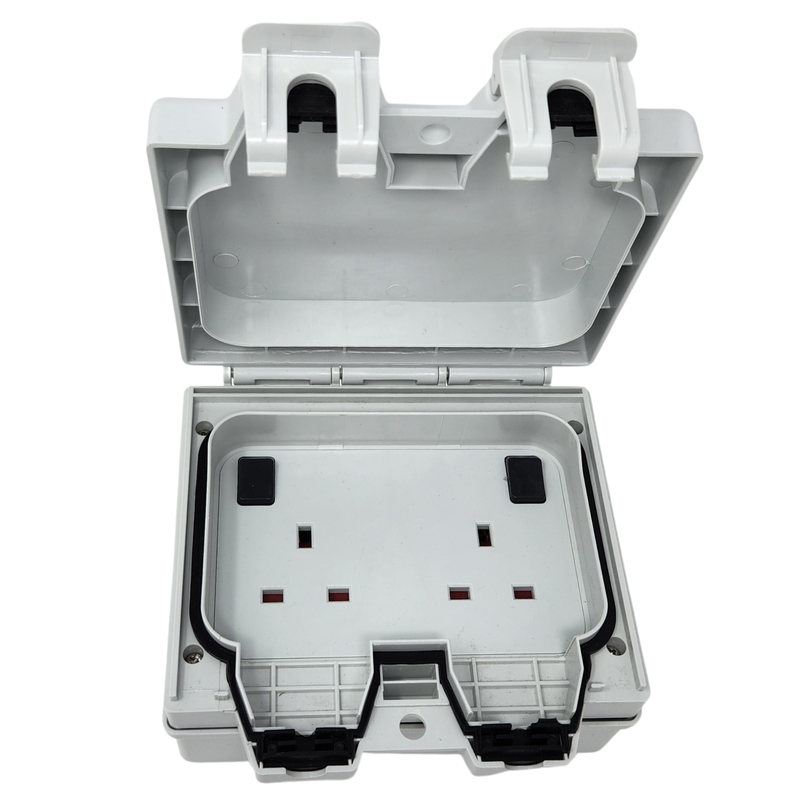 Outdoor Double Socket 2 Gang Switched 13A IP66 WEATHERPROOF For Garden ...